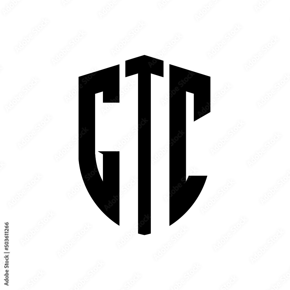 GTC letter logo design. GTC modern letter logo with black background ...