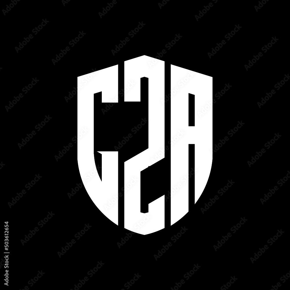 GZA letter logo design. GZA modern letter logo with black background ...