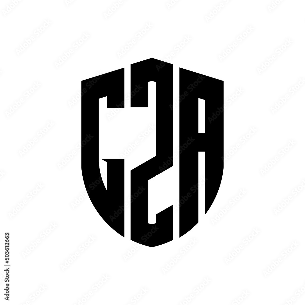 GZA letter logo design. GZA modern letter logo with black background ...