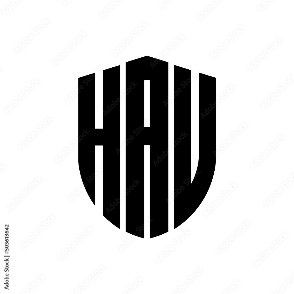 HAV letter logo design. HAV modern letter logo with black background ...