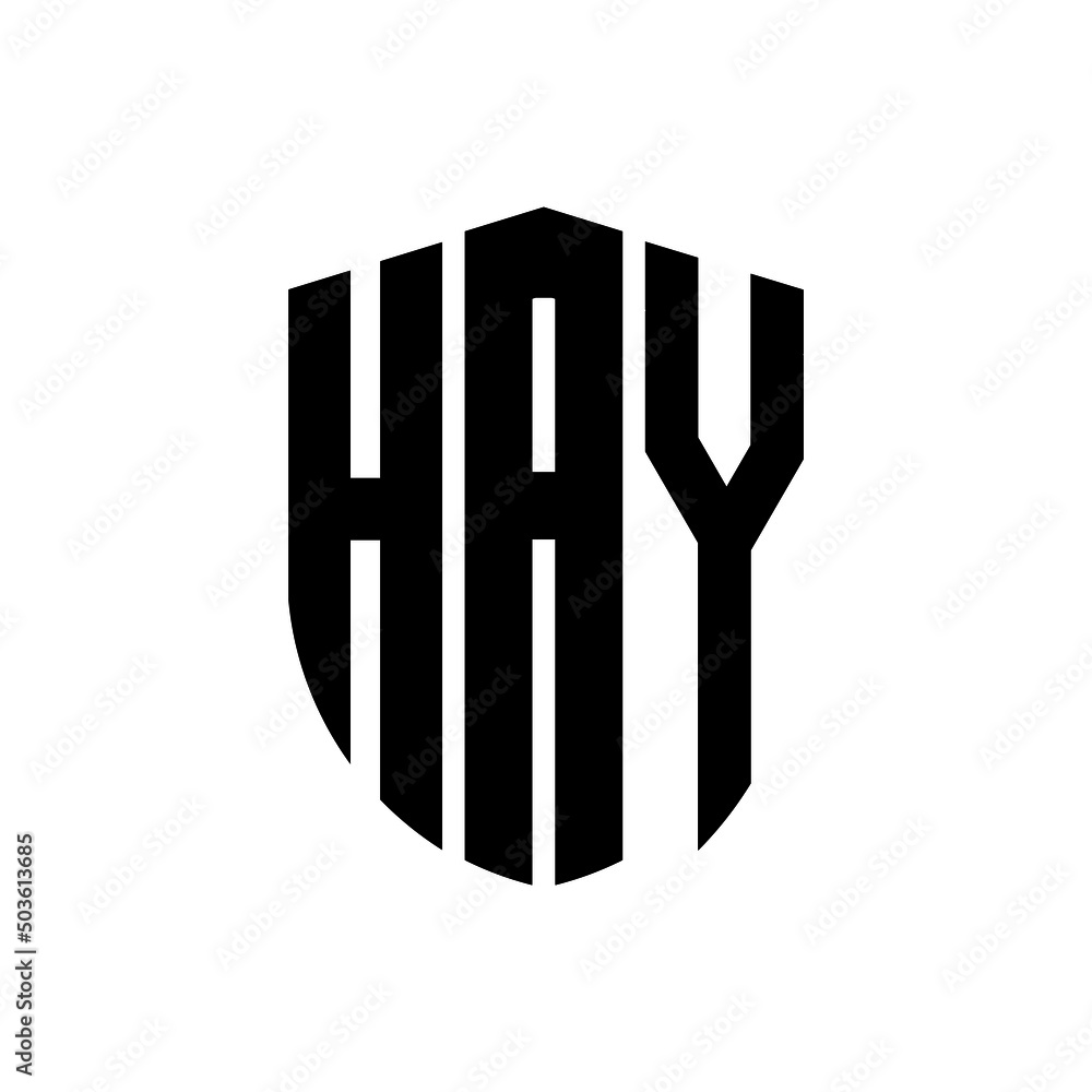HAY letter logo design. HAY modern letter logo with black background ...