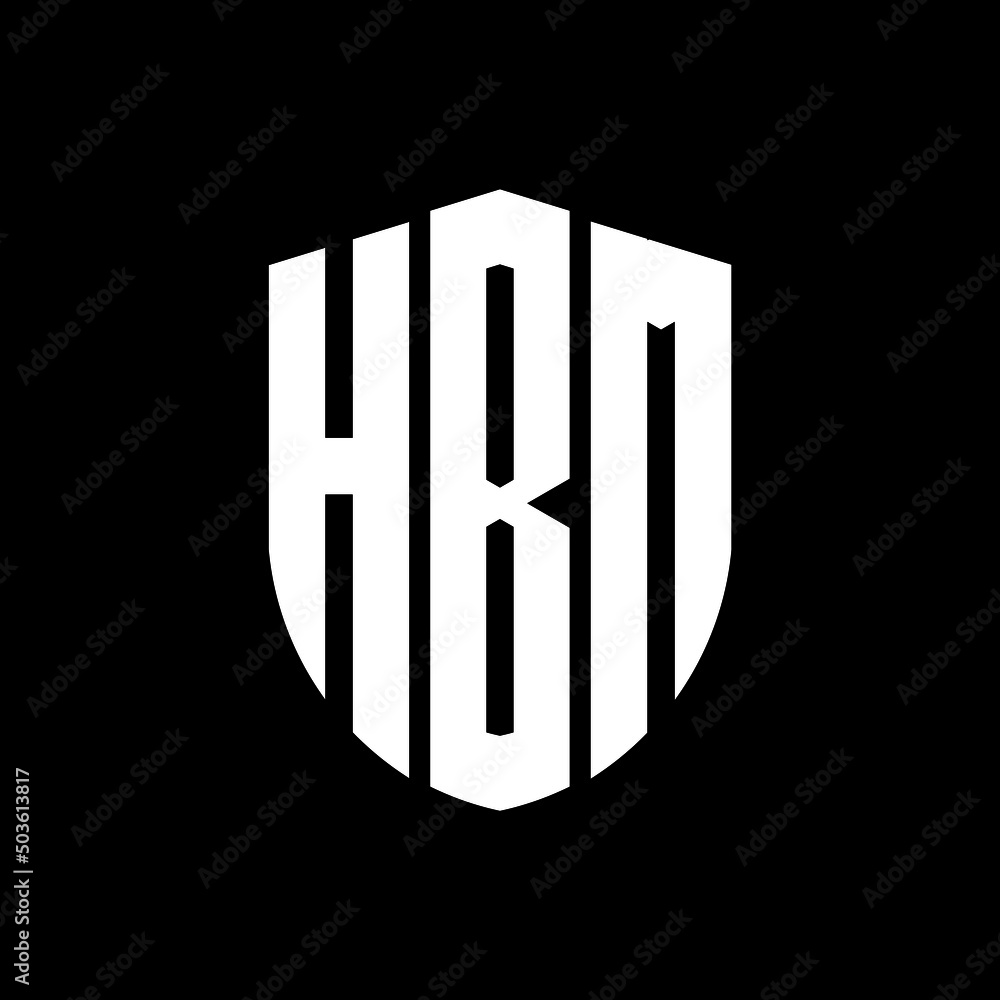 HBM letter logo design. HBM modern letter logo with black background ...