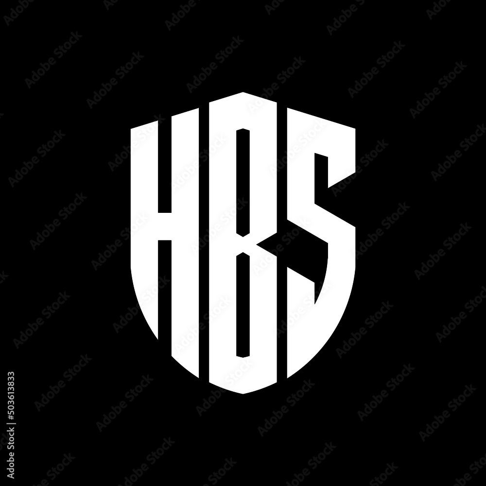 HBS letter logo design. HBS modern letter logo with black background ...
