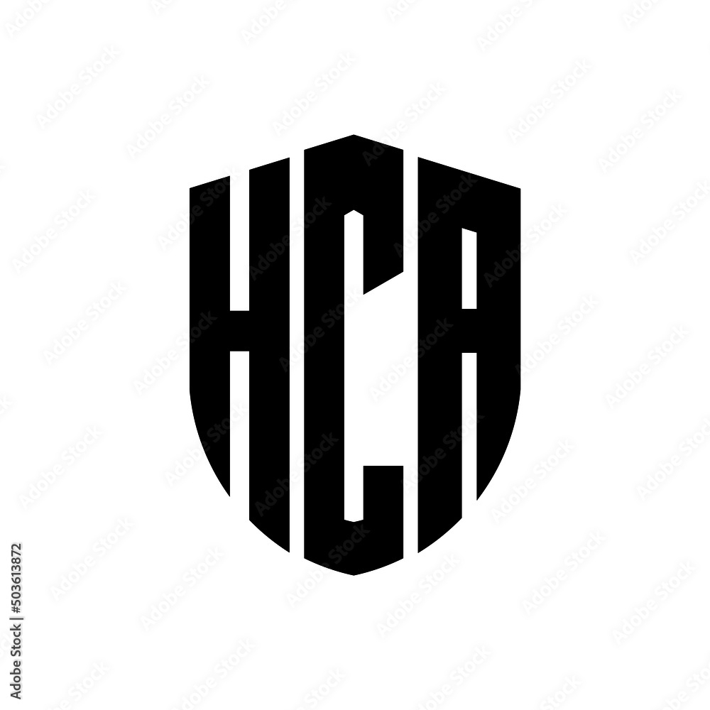 HCA letter logo design. HCA modern letter logo with black background ...
