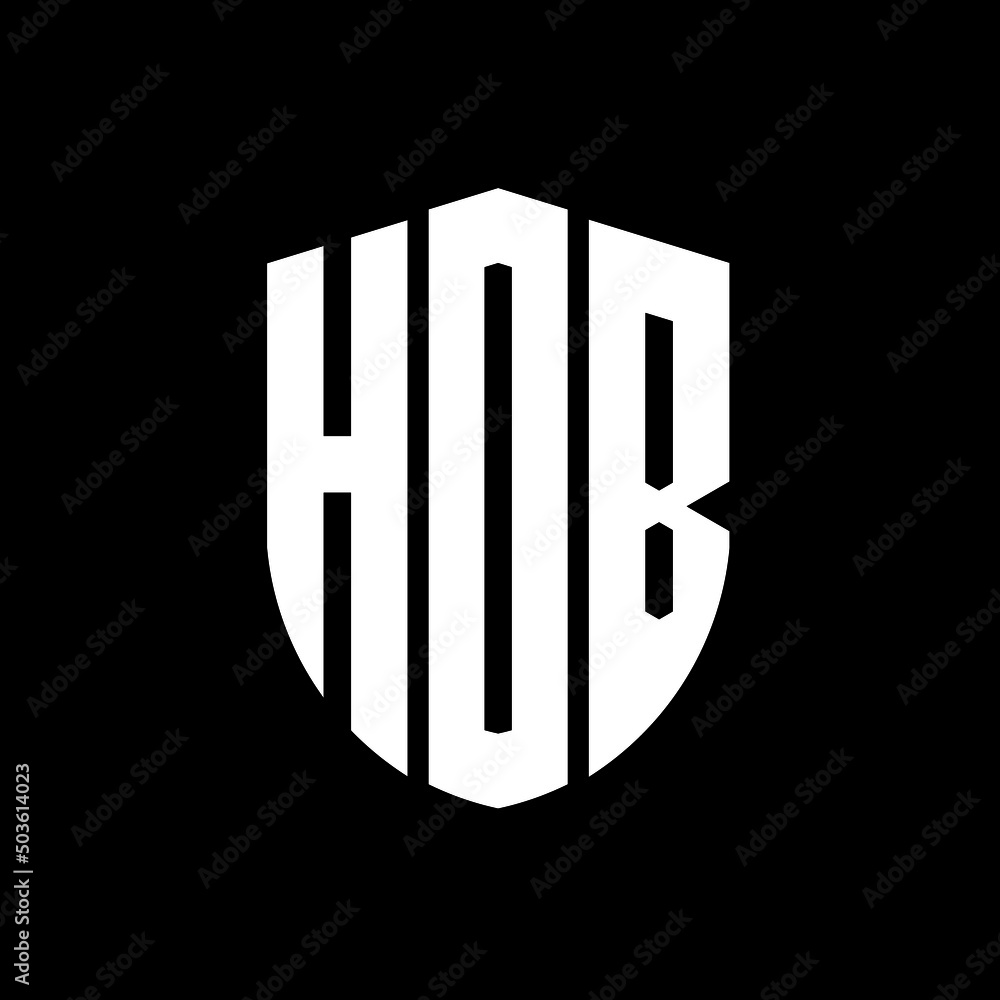 HDB letter logo design. HDB modern letter logo with black background ...
