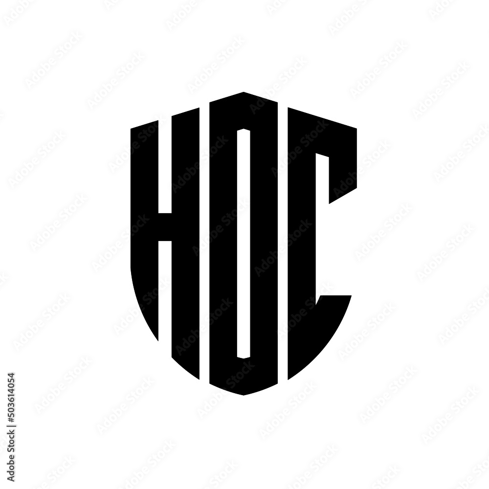HDC letter logo design. HDC modern letter logo with black background. HDC creative letter logo ...