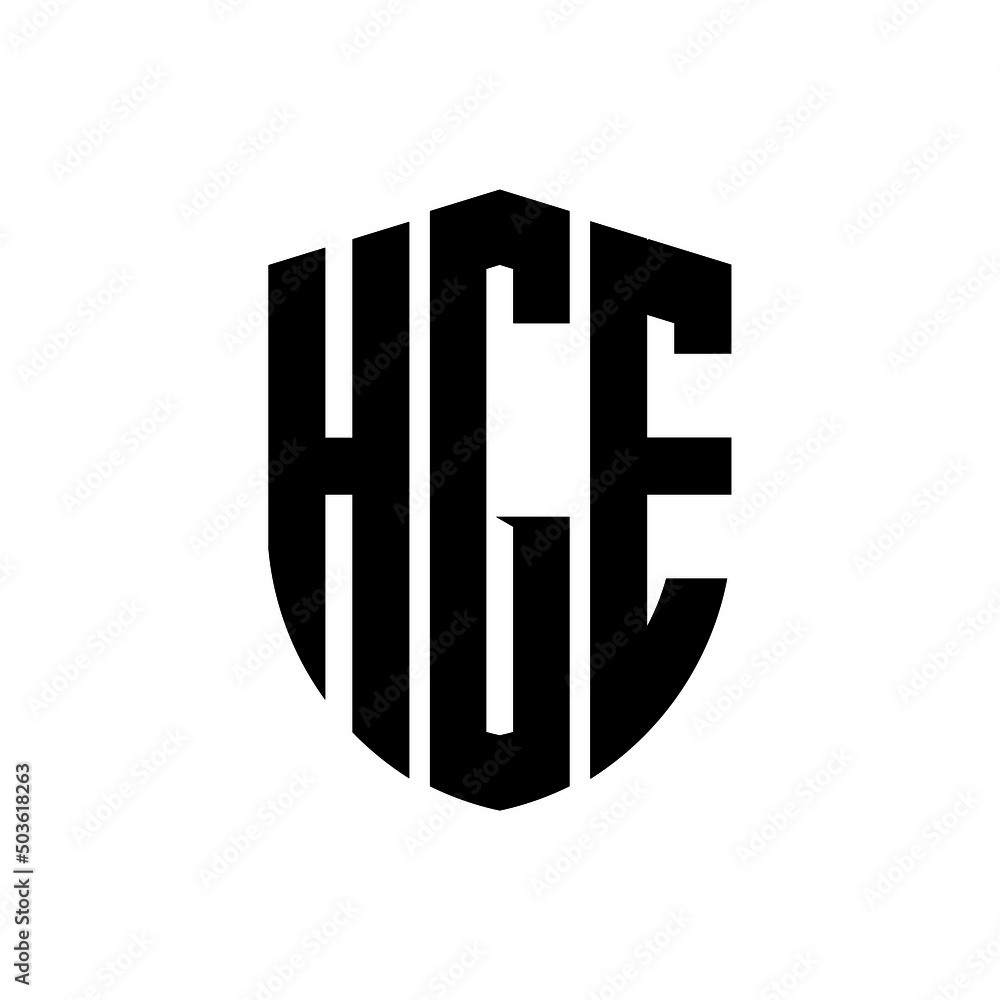 HGE letter logo design. HGE modern letter logo with black background ...