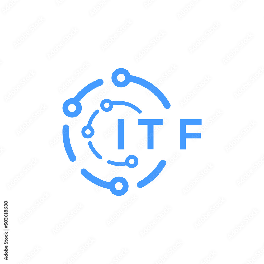 ITF technology letter logo design on white background. ITF creative ...