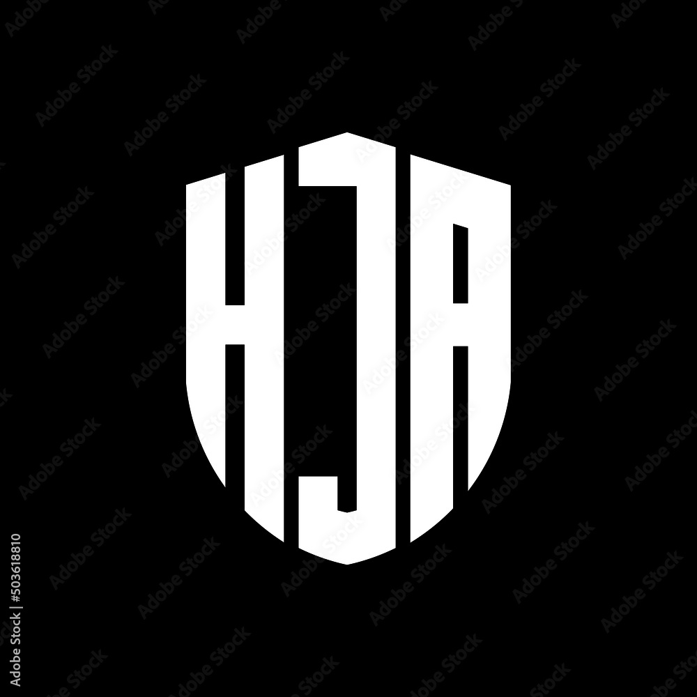 HJA letter logo design. HJA modern letter logo with black background ...