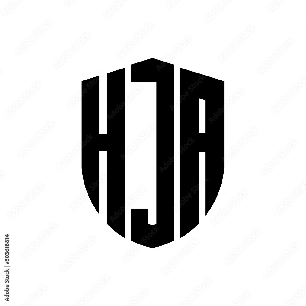 HJA letter logo design. HJA modern letter logo with black background ...