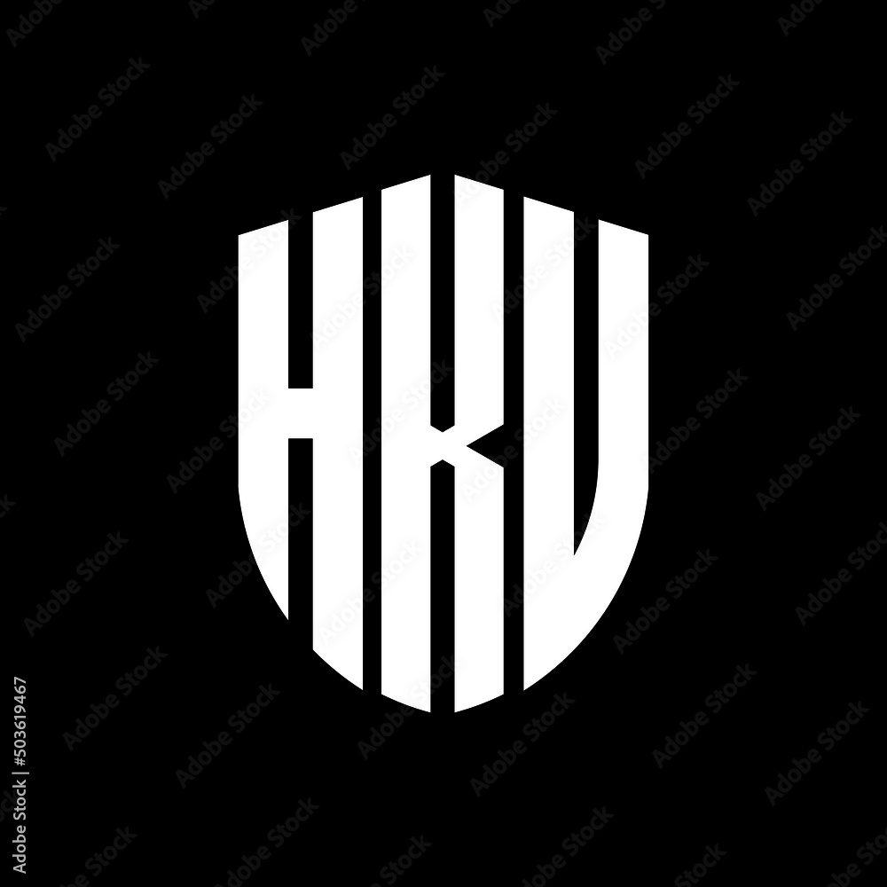 HKU letter logo design. HKU modern letter logo with black background ...