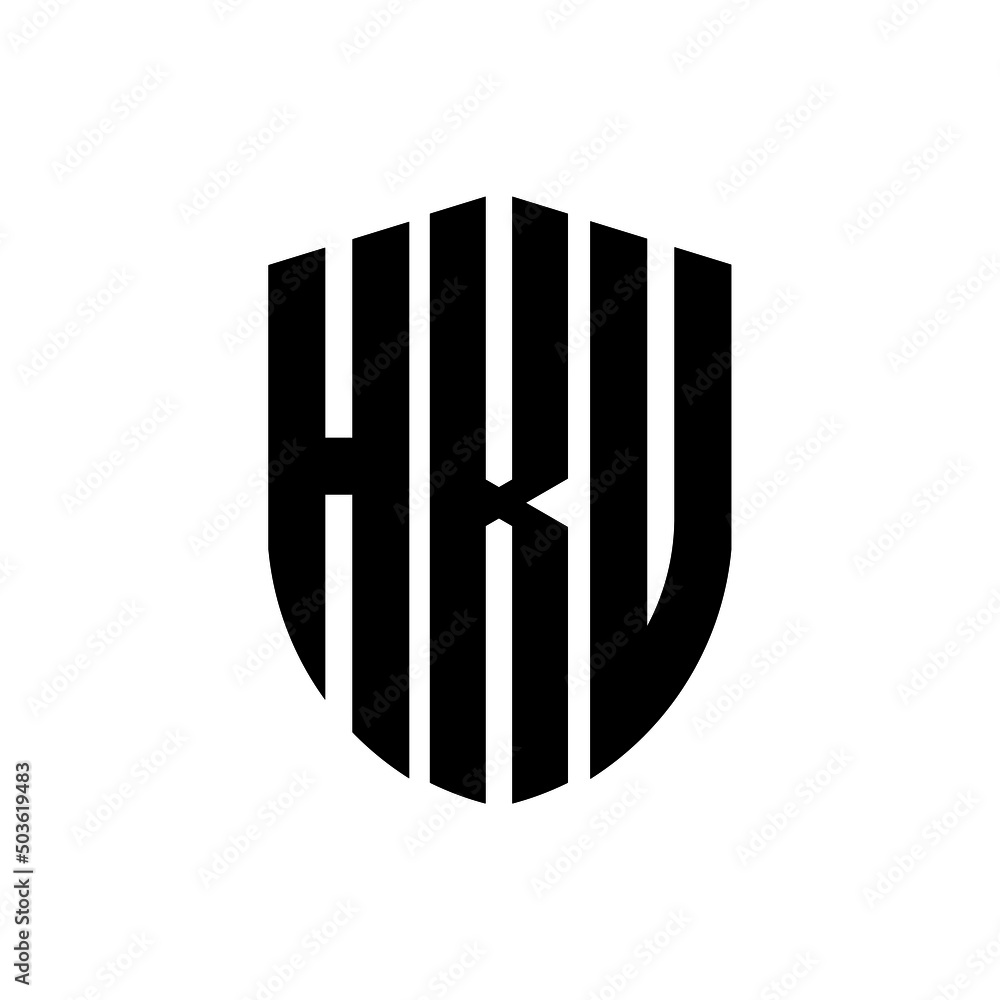 HKU letter logo design. HKU modern letter logo with black background ...