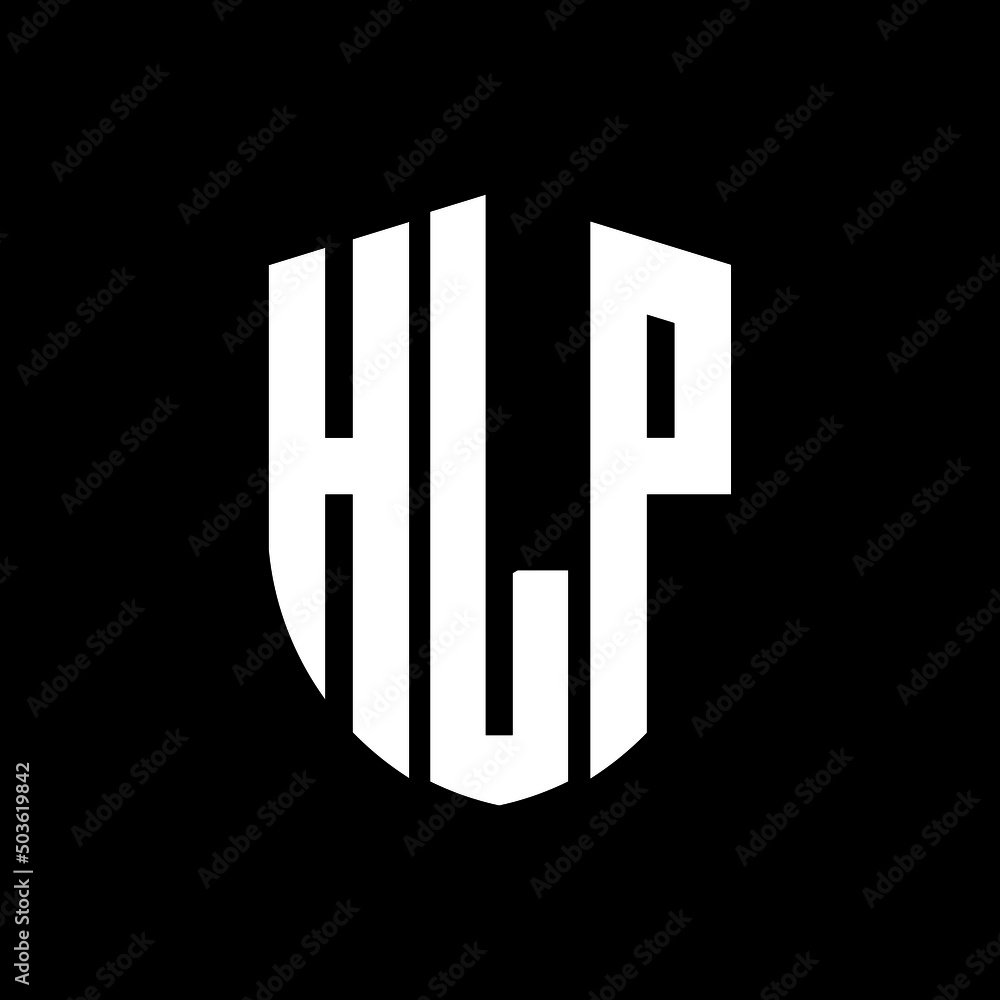 HLP letter logo design. HLP modern letter logo with black background ...