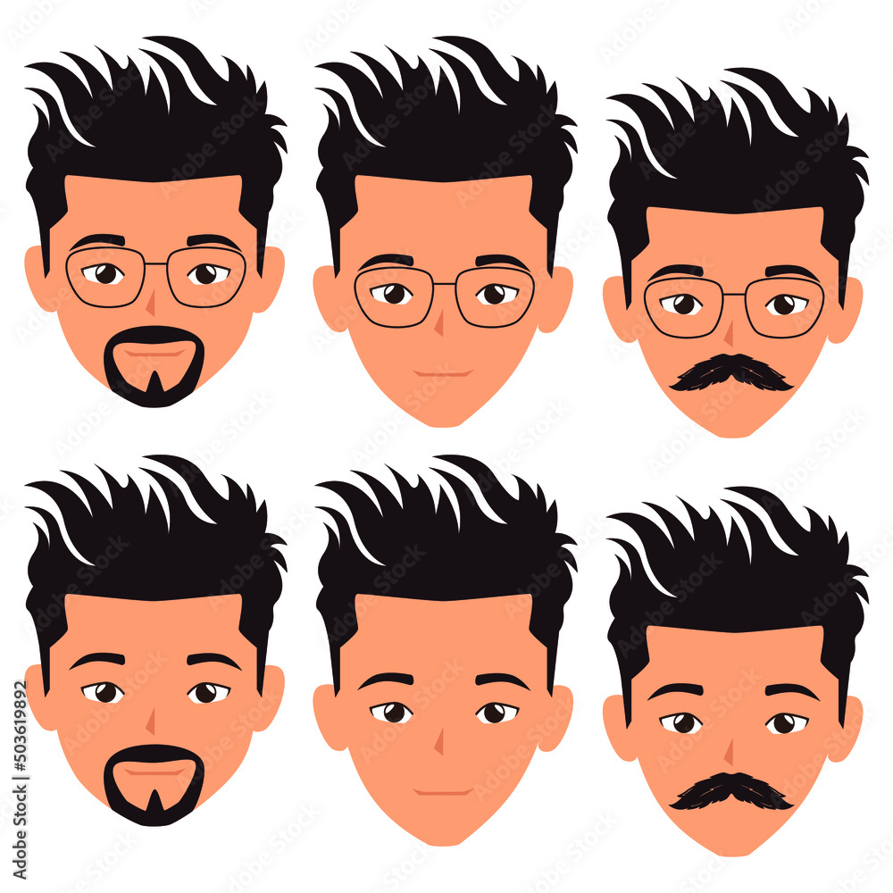 man face cartoon characters. Cartoon shocked male character vector ...