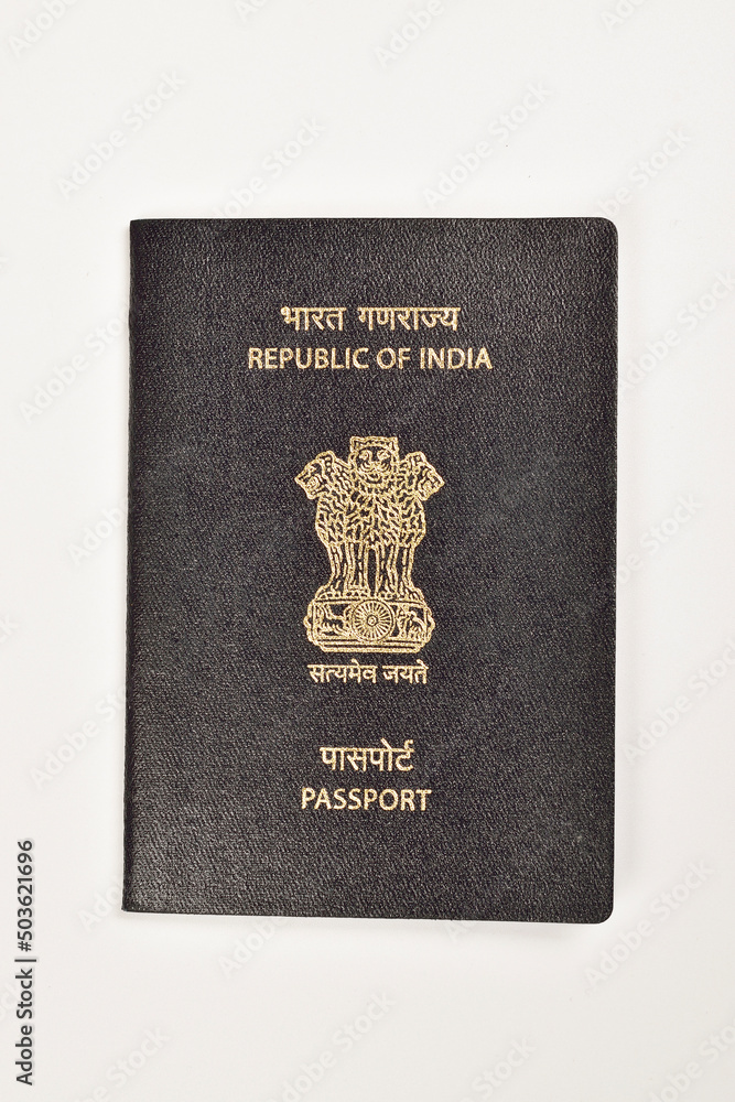 Indian Passport Isolated on White Background with Clipping Path Stock ...
