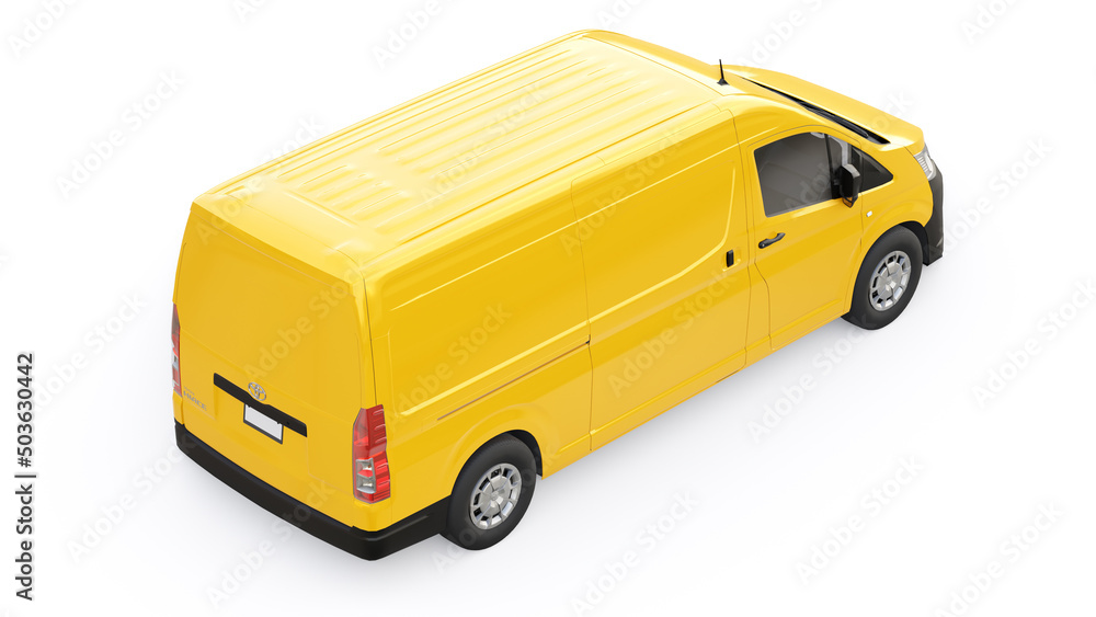 Tokyo, Japan. April 12, 2022: Toyota Hiace. Yellow commercial van for ...