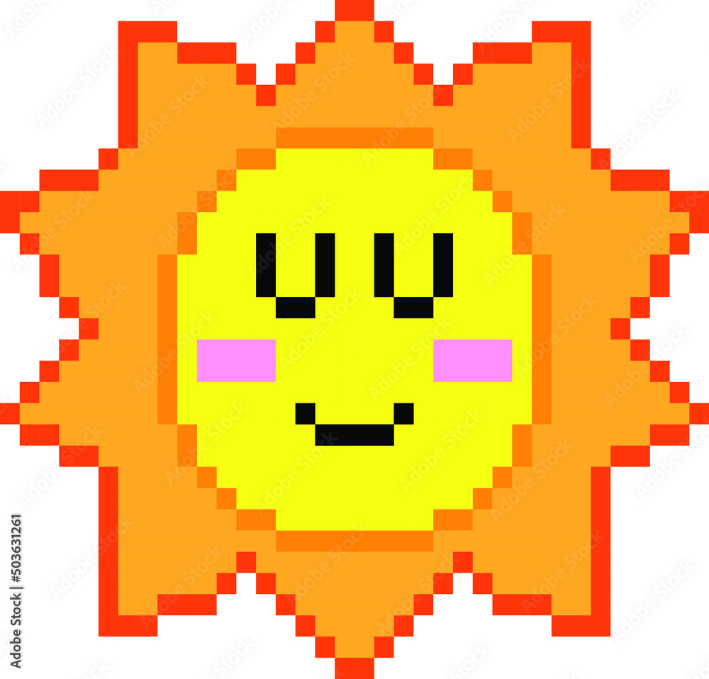 sun pixel art vector illustration. sun image or clip art. Stock Vector ...