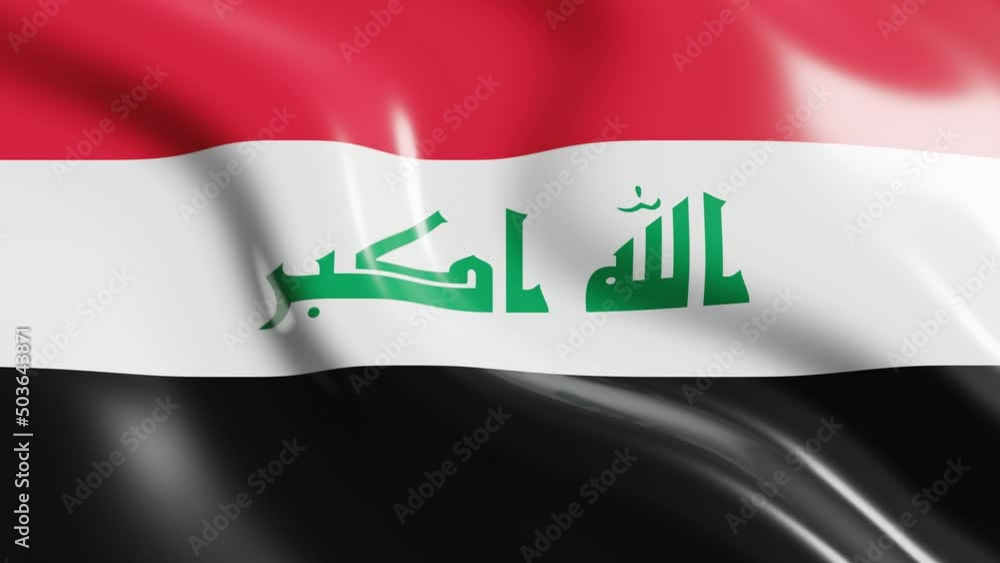 Waving flag of Iraq country. 3d render national flag dynamic background ...