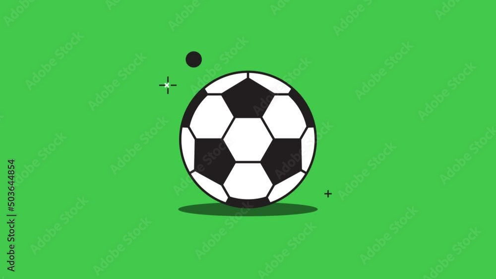 Simple animation with rolling European Football (Soccer) ball in flat ...