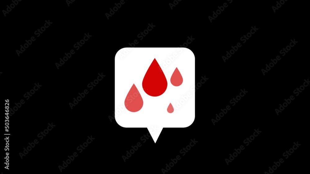 Dripping Blood symbols. Speech bubble with Dripping Blood. 4K ...
