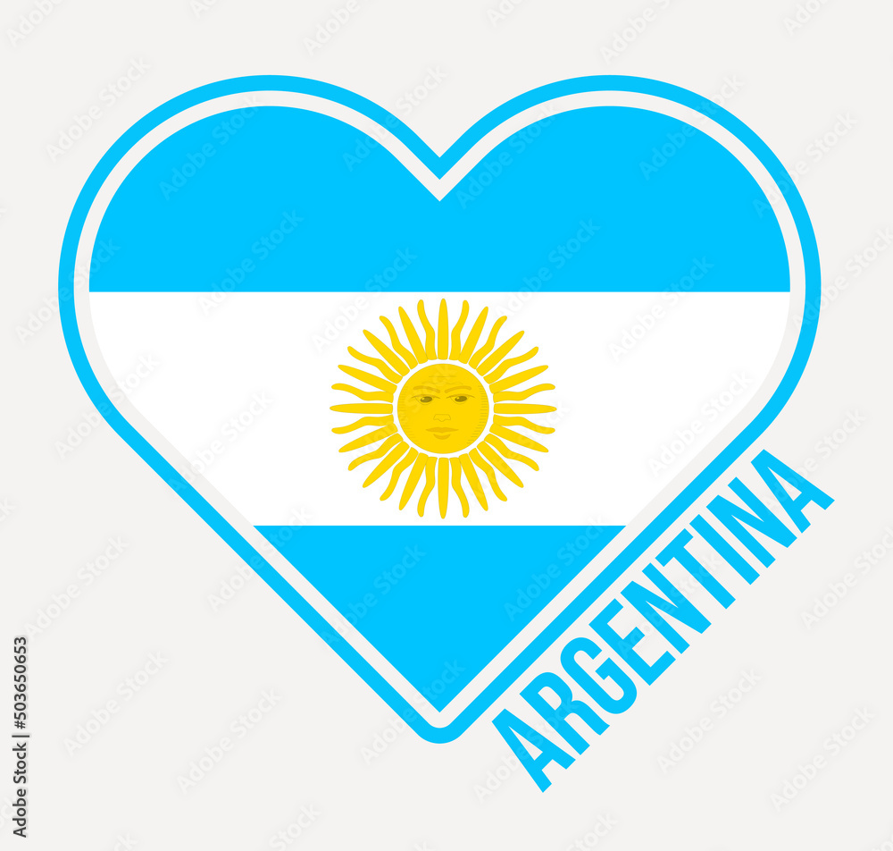 Argentina heart flag badge. Made with Love from Argentina logo. Flag of ...