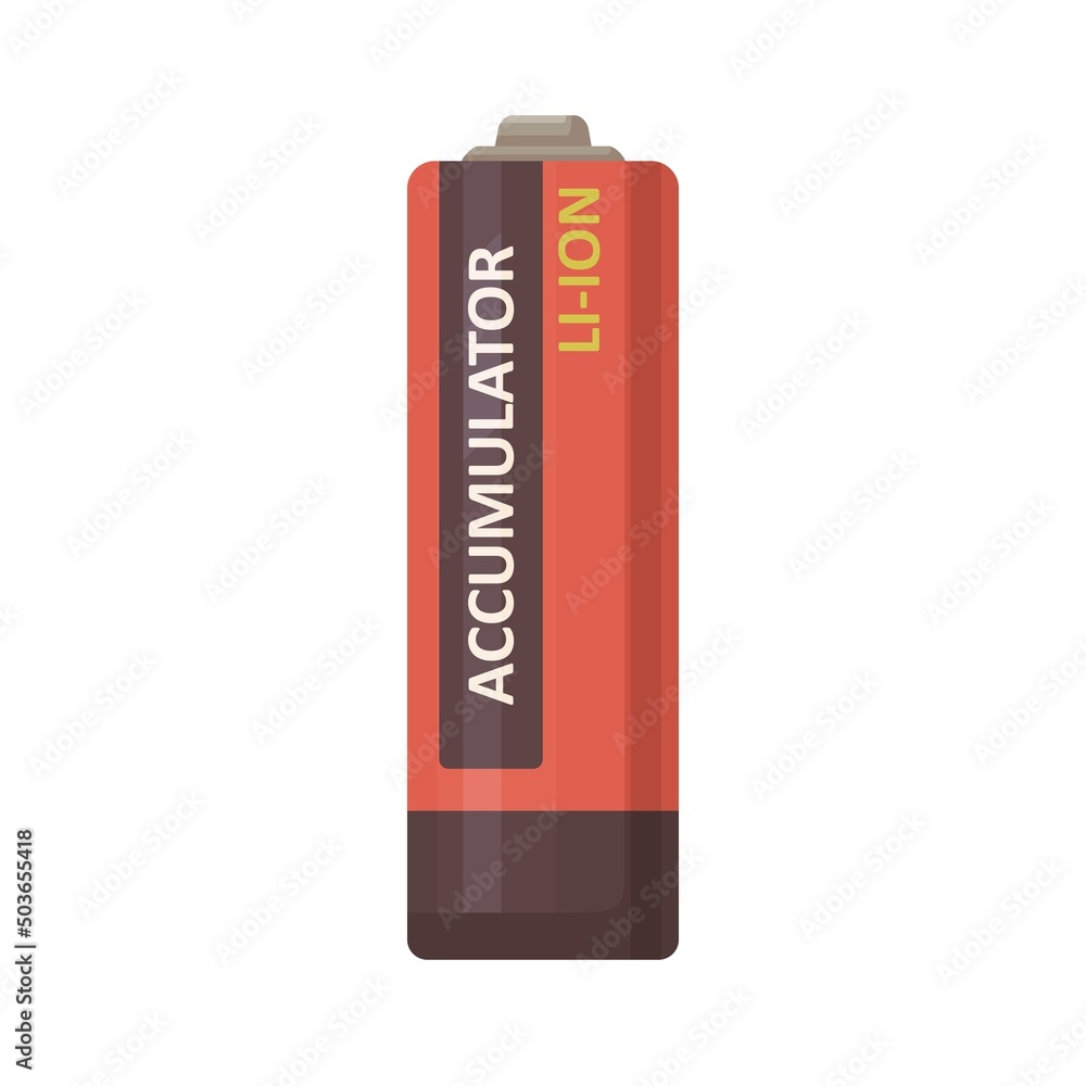 Li-ion accumulator. Lithium secondary rechargeable battery type icon ...