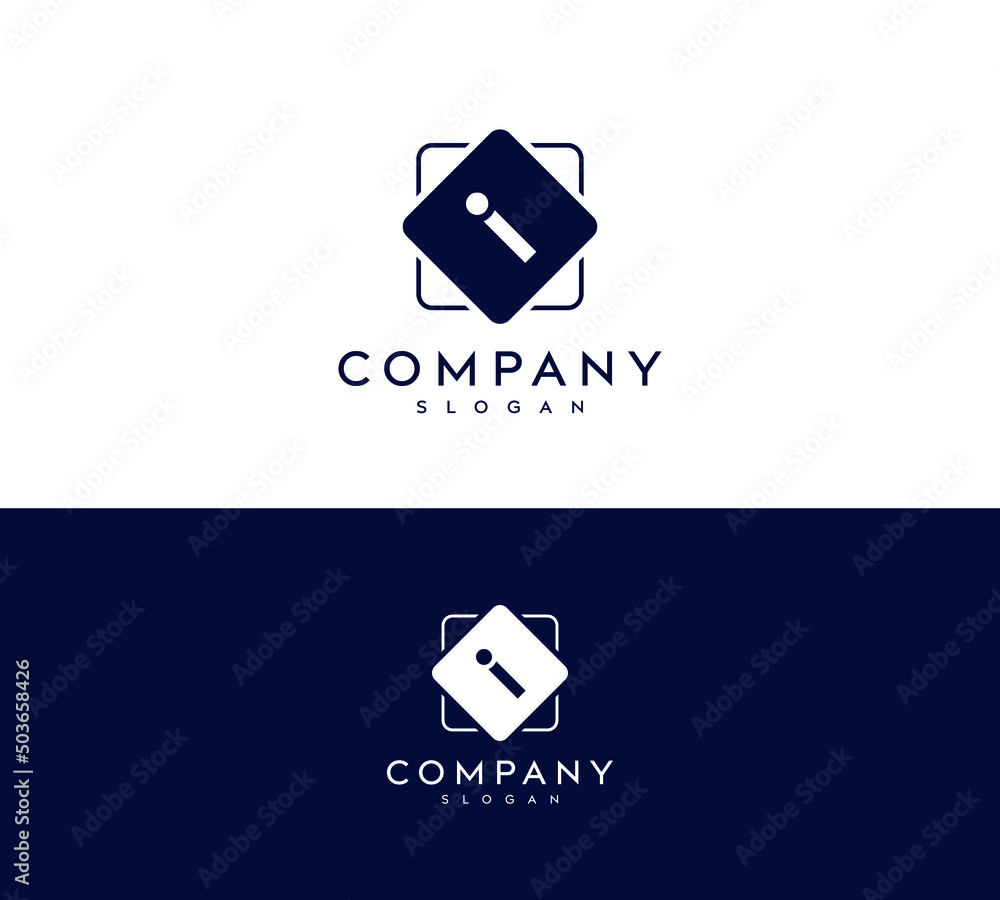Minimalist letter i logo design, abstract letter i vector logo design ...
