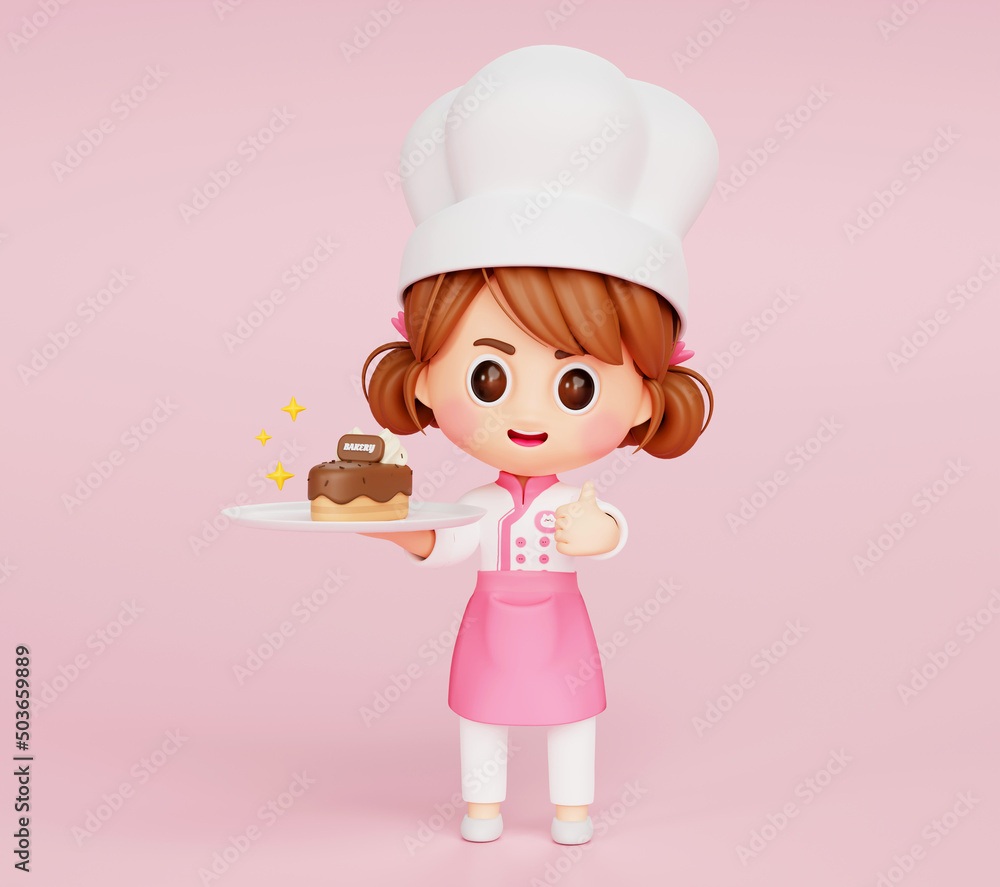 Pastry Chef Cartoon Girl