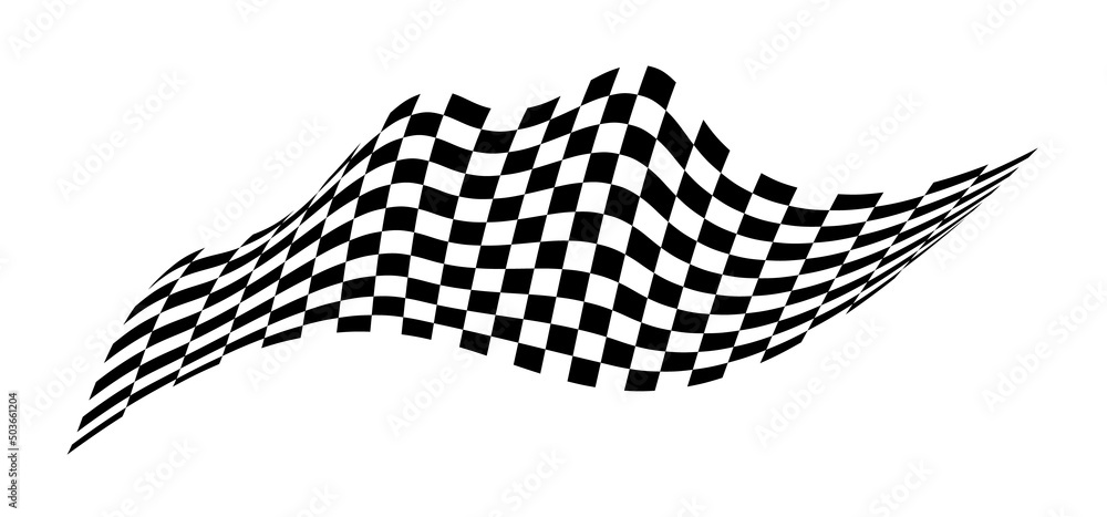 Checkered flag. Signaling on the race track. fabric texture with cubes ...