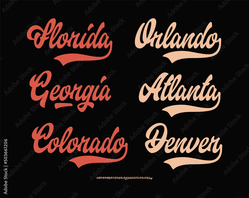 Logo Lettering Collections with Script Font. Vector Stock Vector ...
