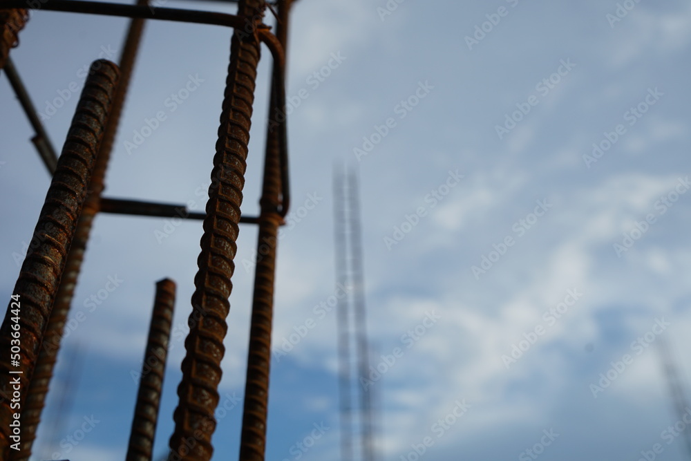 deformed steel column Preparing for the construction of reinforced ...