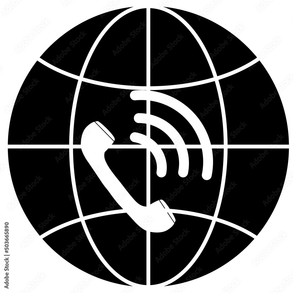 voice over internet protocol icon on white background. telephony voip ...