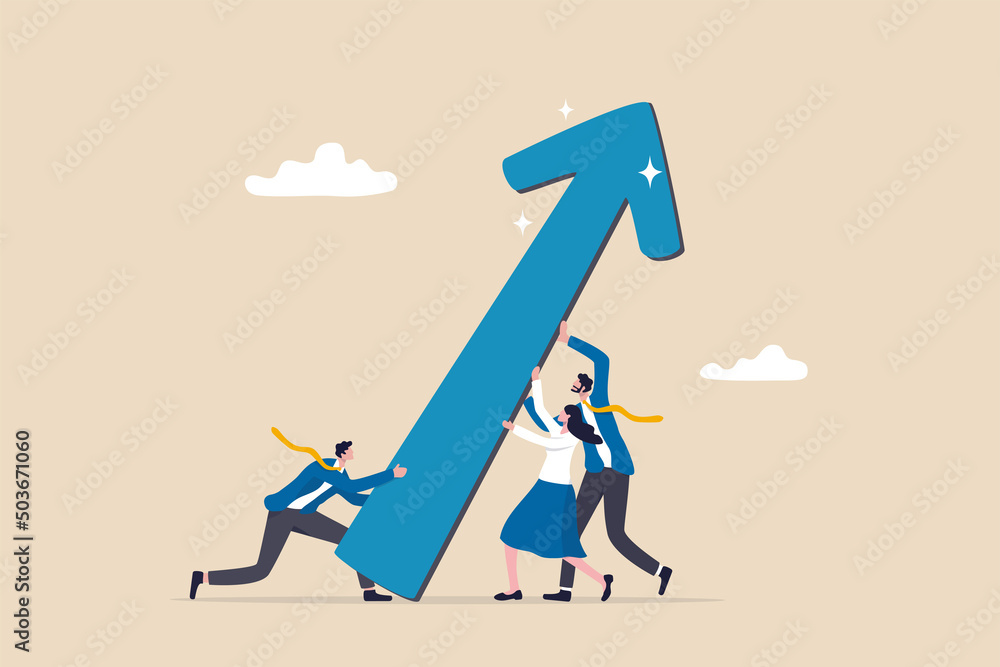 Teamwork effort to help growing business, resistance or support for ...