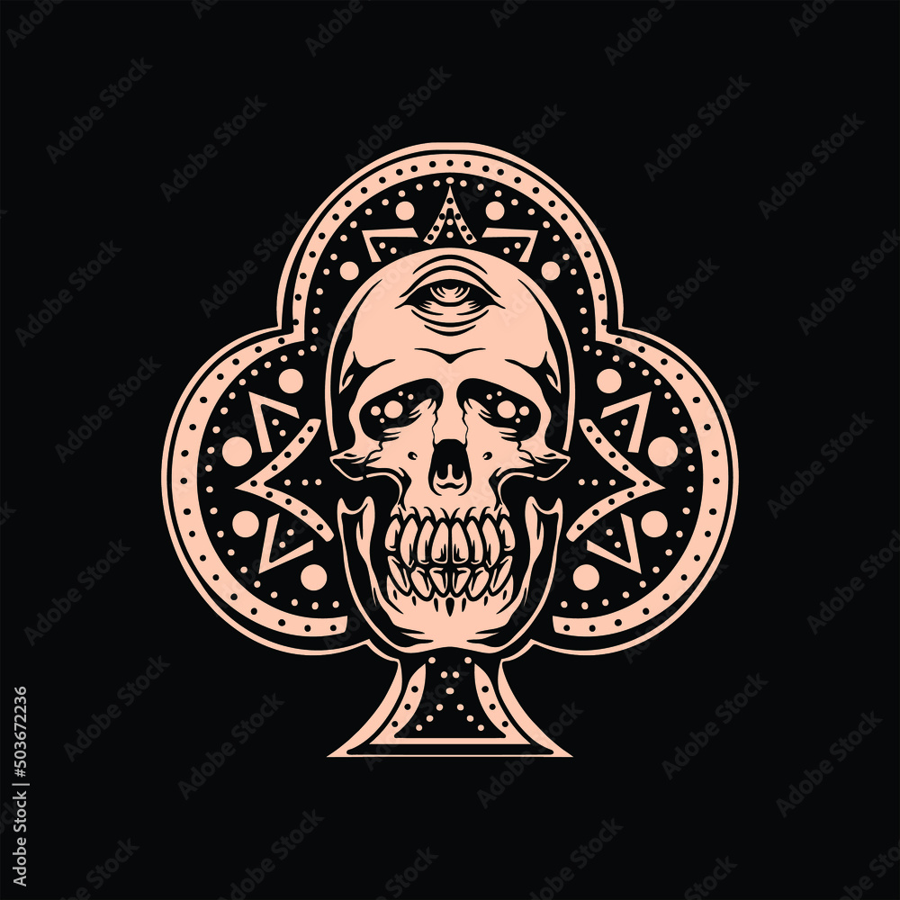 skull ace tattoo vector design Stock Vector | Adobe Stock