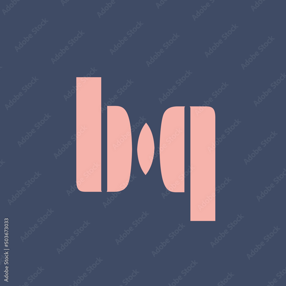 BQ monogram logo.Letter b, letter q typographic icon.Lettering sign ...
