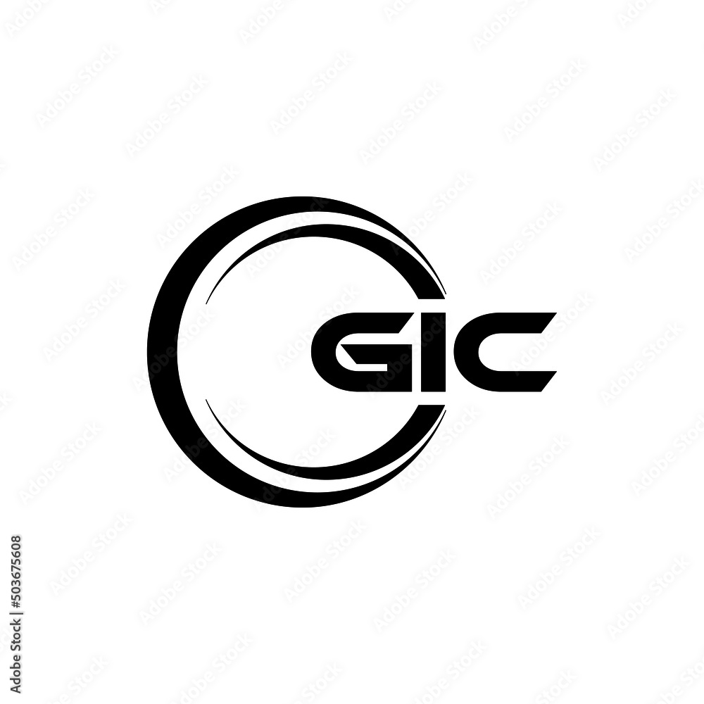 GIC letter logo design with white background in illustrator, vector ...