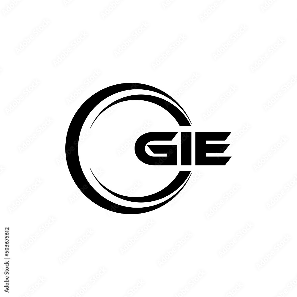 Vecteur Stock GIE letter logo design with white background in ...