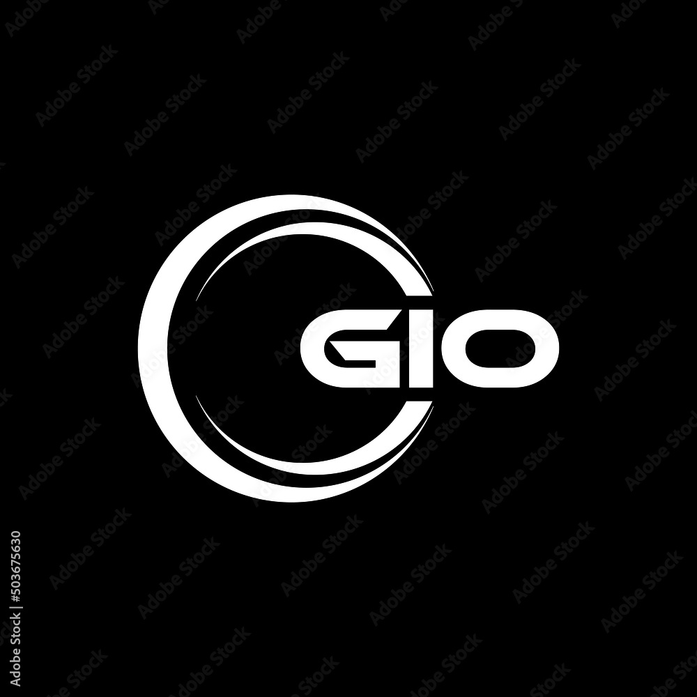 GIO letter logo design with black background in illustrator, vector ...