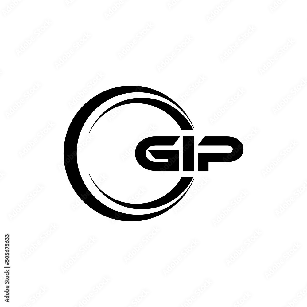 Vecteur Stock GIP letter logo design with white background in ...