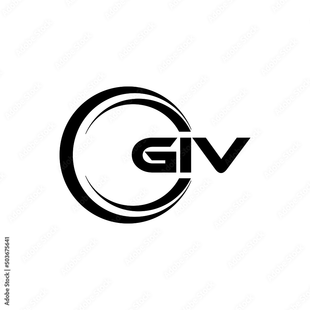 GIV letter logo design with white background in illustrator, vector ...