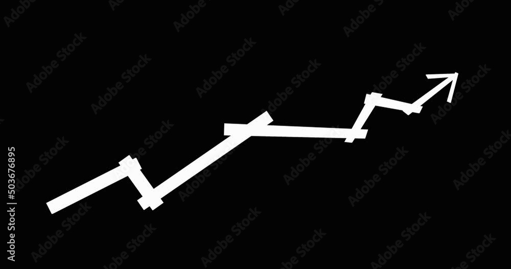 abstract arrow as icon symbol in front of background as animation with ...