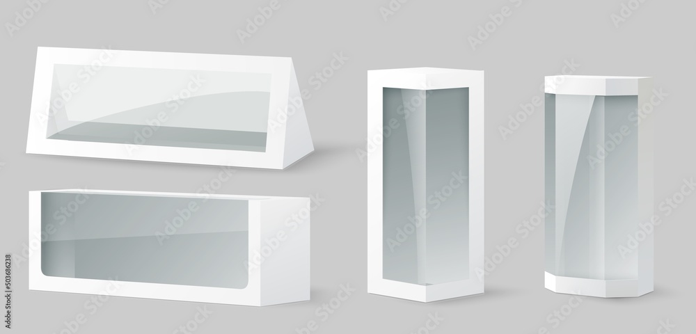 Big package with transparent window mockup design Stock Vector | Adobe ...