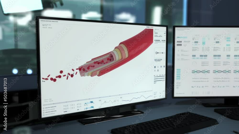 Futuristic scanner interface checks artery to discover nanomachines on ...