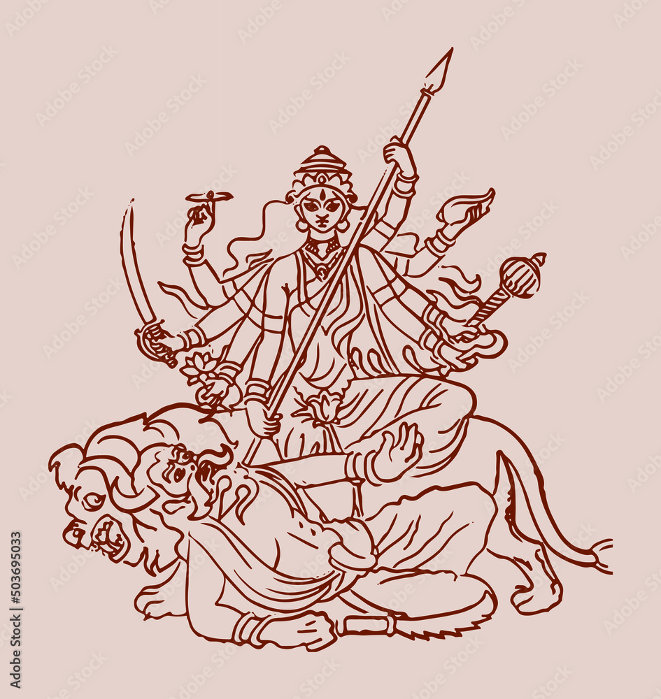 Goddess Durga also known as Shakti or Devi - the protective mother of ...