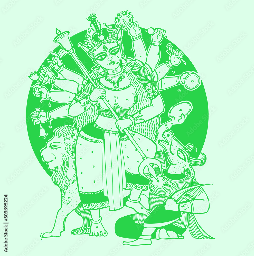 Goddess Durga also known as Shakti or Devi - the protective mother of ...
