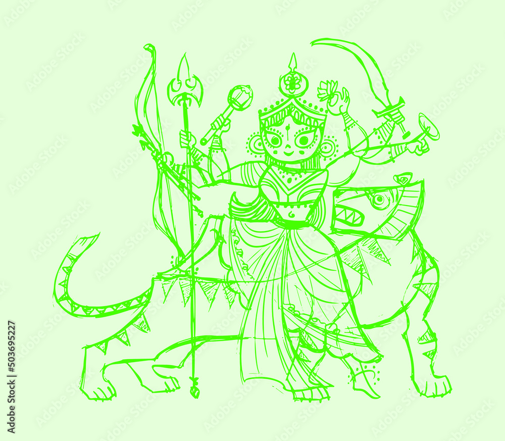Goddess Durga also known as Shakti or Devi - the protective mother of ...