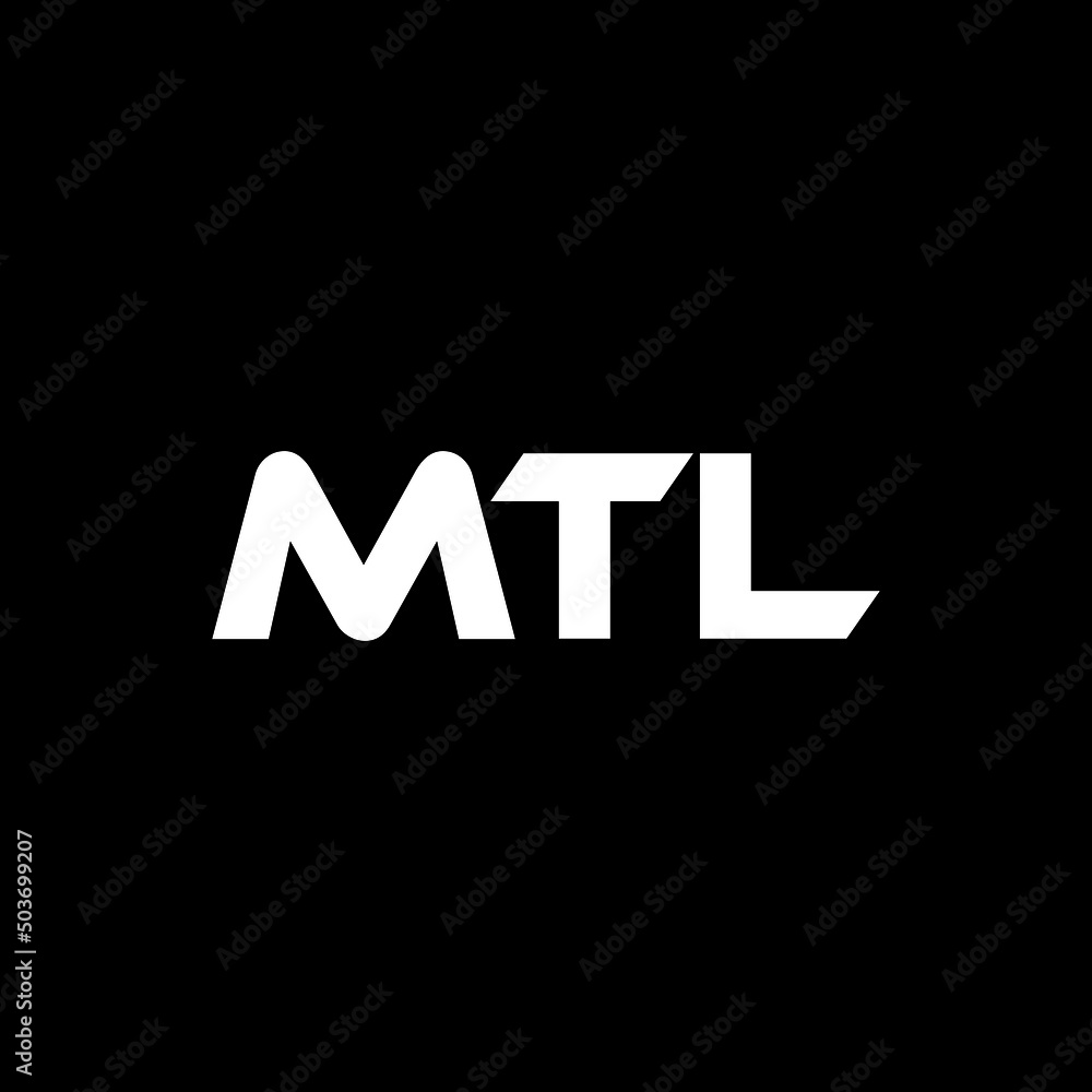 MTL letter logo design with black background in illustrator, vector ...