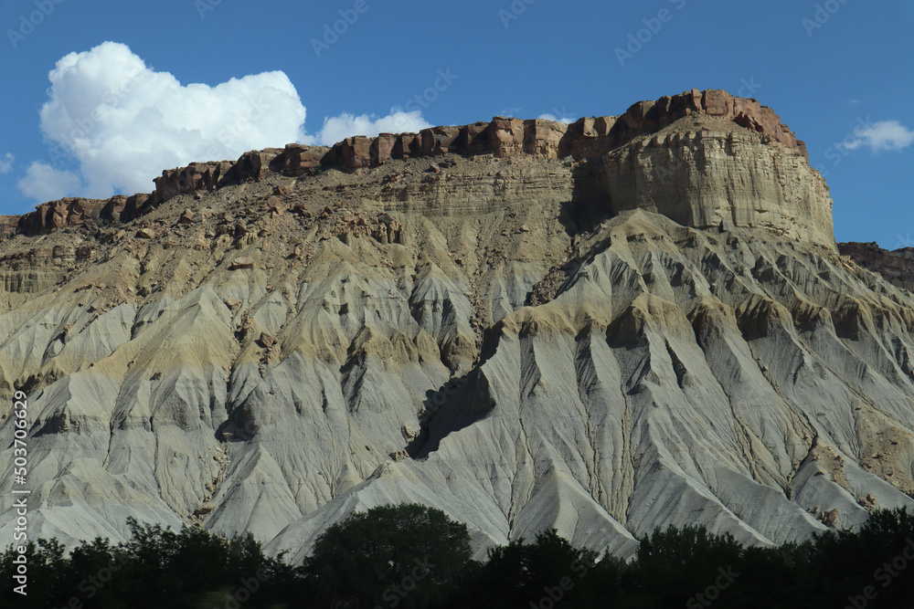 Mancos Shale badlands in Capitol Reef National Park, Utah, USA Stock ...