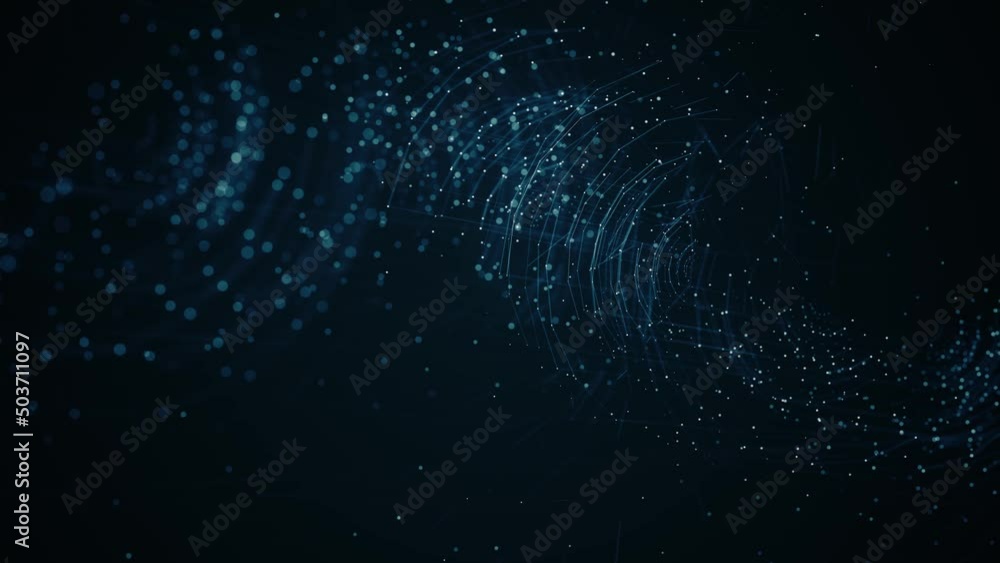 Abstract Hi Tech Futuristic Plexus Design Loop 4k Animation Of An Abstract Technology