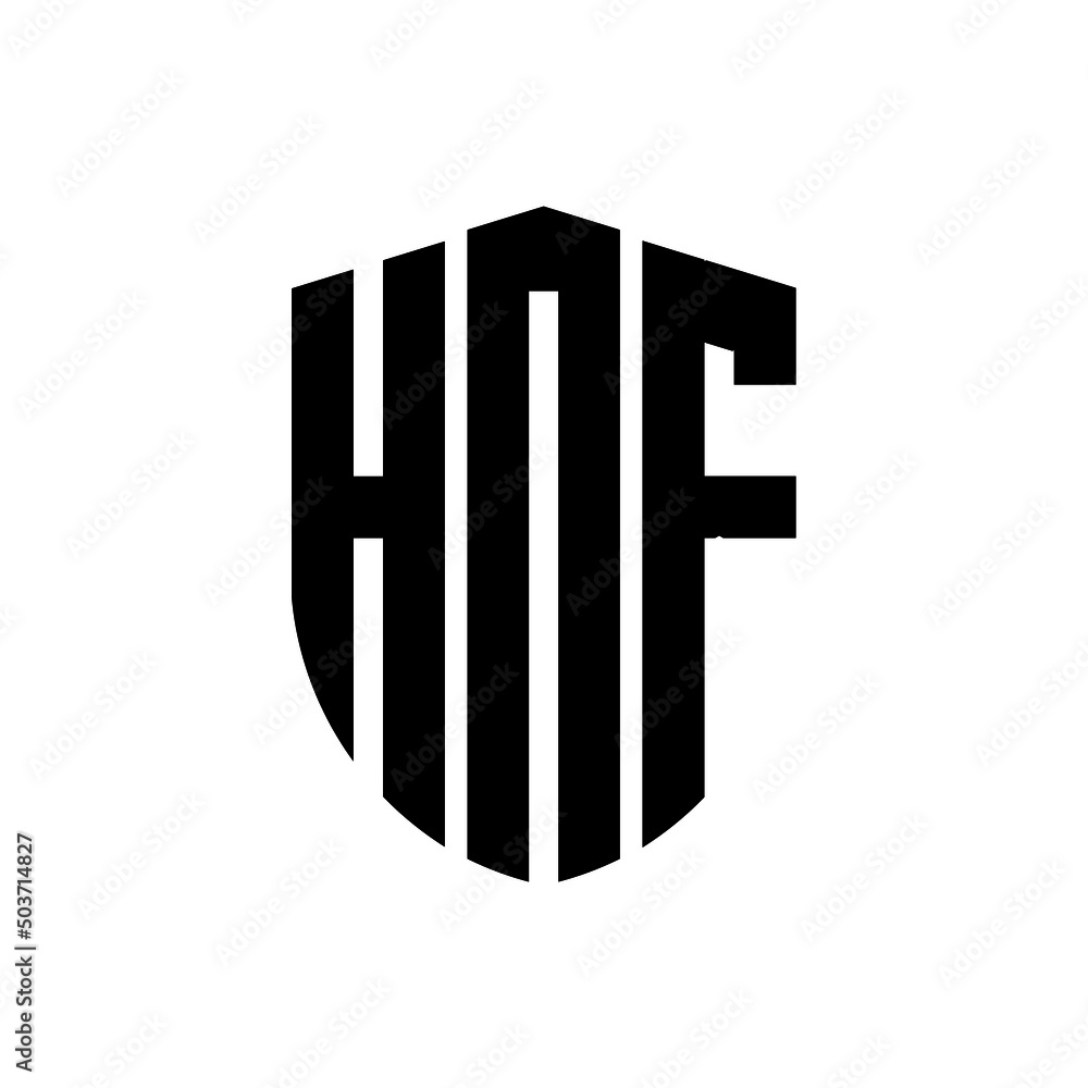 HNF letter logo design. HNF modern letter logo with black background ...
